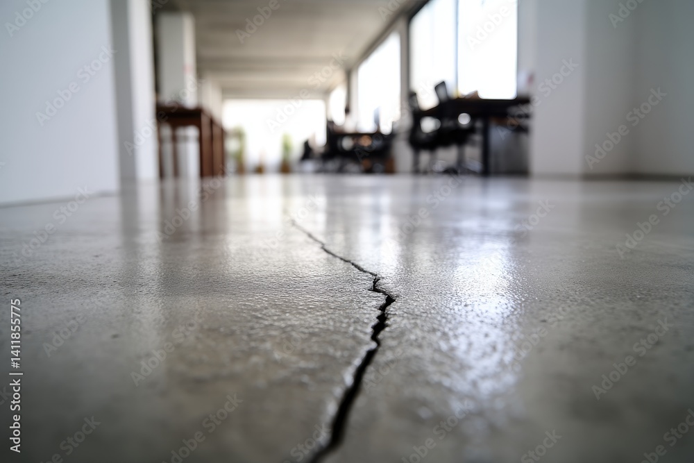 Structural Imperfection: A close-up perspective reveals a crack in a ...