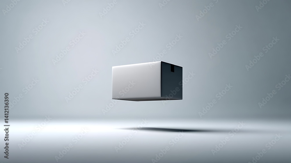 Minimalist Design of a Floating Box on a Neutral Background with Soft ...