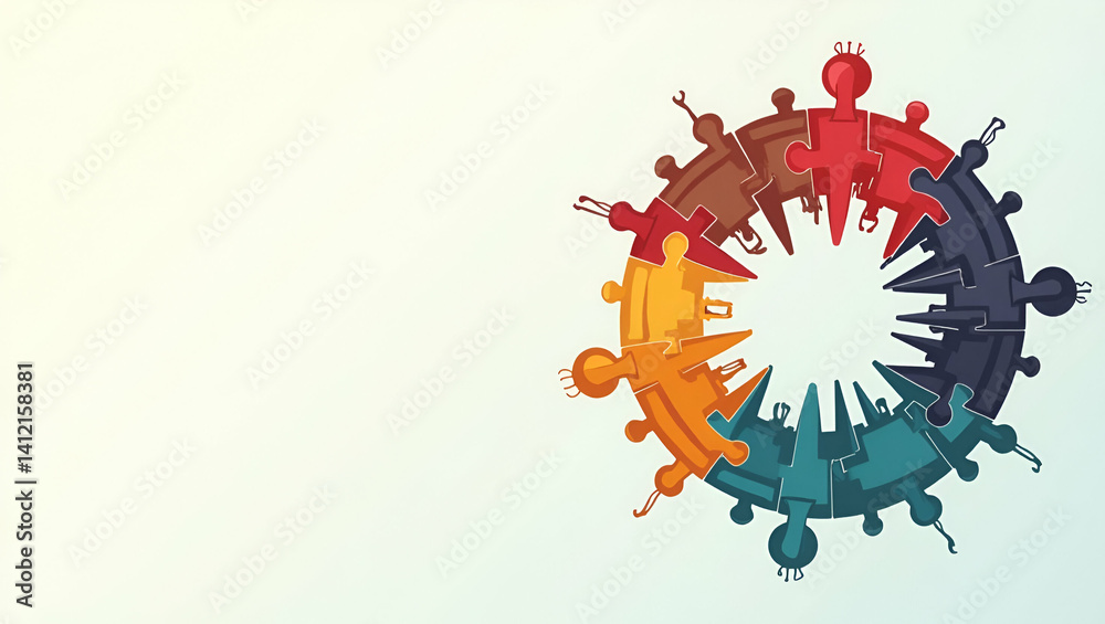 Craft a sophisticated diversity and unity symbol visual that artfully ...