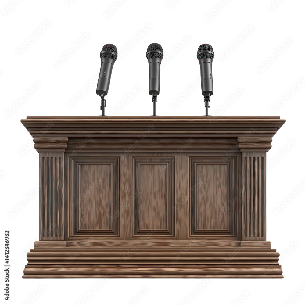 lectern with microphone isolated on transparent background. PNG Stock ...
