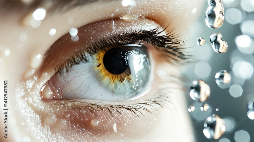 ภาพประกอบ Stock Labeled image of tear drainage process from eye to nose ...