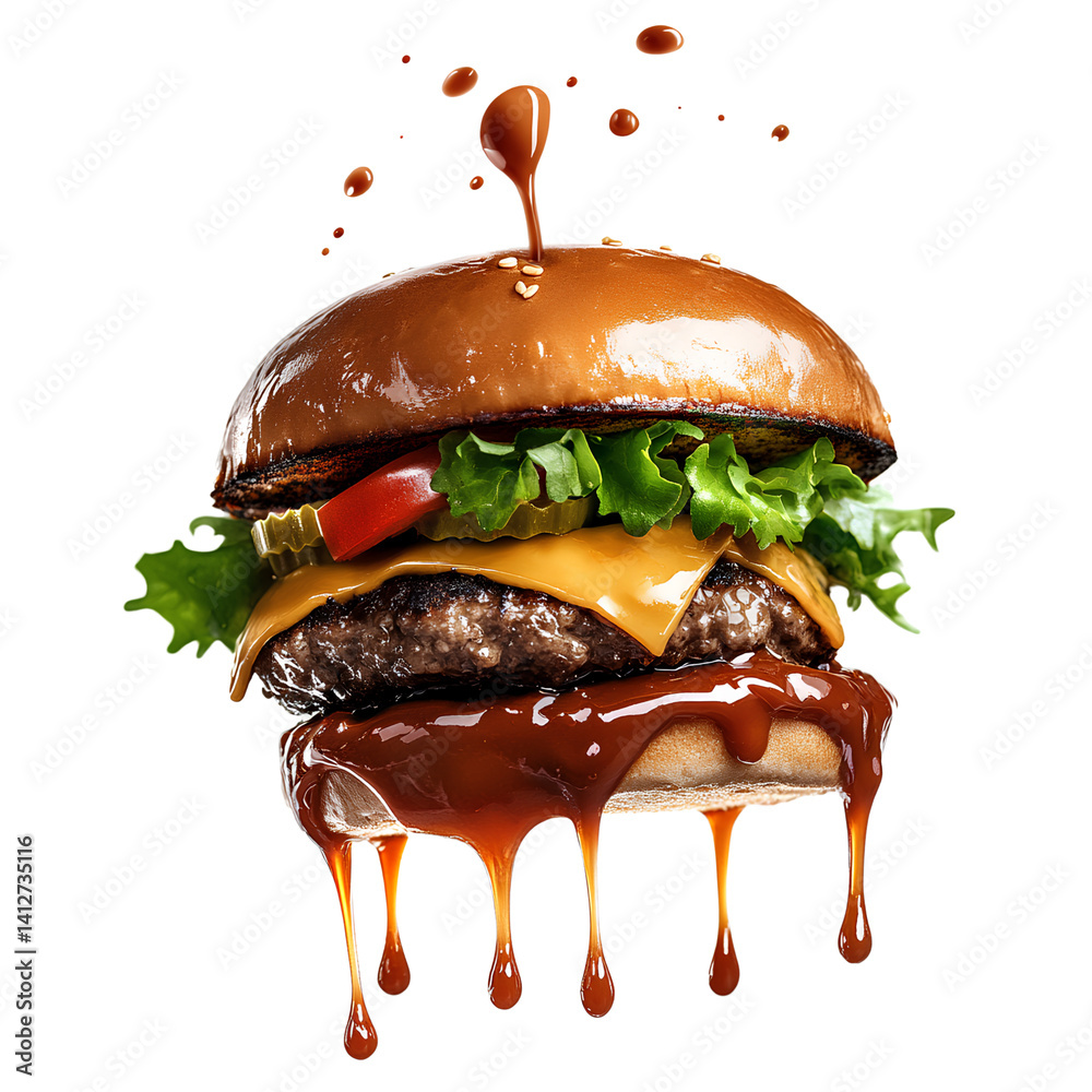 An ultra-realistic photograph of the most delicious burger with ...