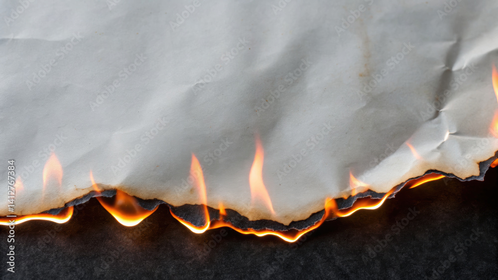 Burning paper creates unique texture and visual effect as flames dance ...
