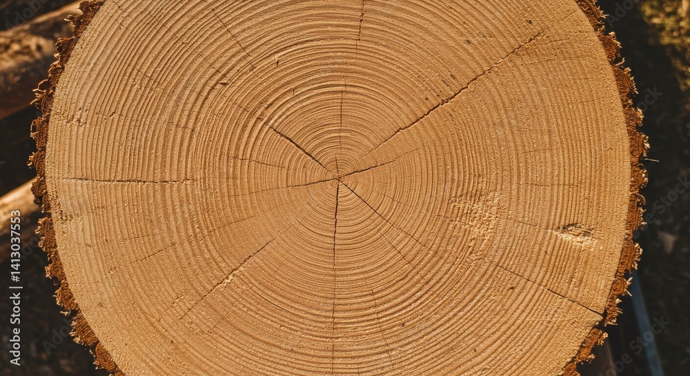 Tree Rings Cross Section - Close-up detailed of a tree trunk cross ...