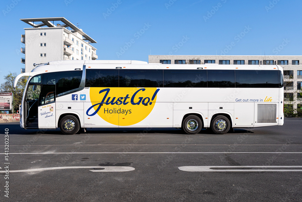 Cologne, Germany - April 5, 2025: Just Go! Holidays Irizar i6S ...