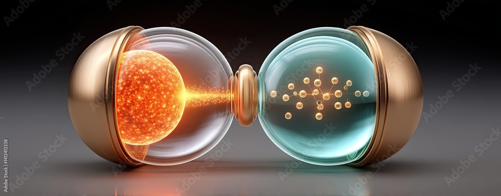 Scientific visualizations of nuclear fusion energy reaction, Futuristic ...
