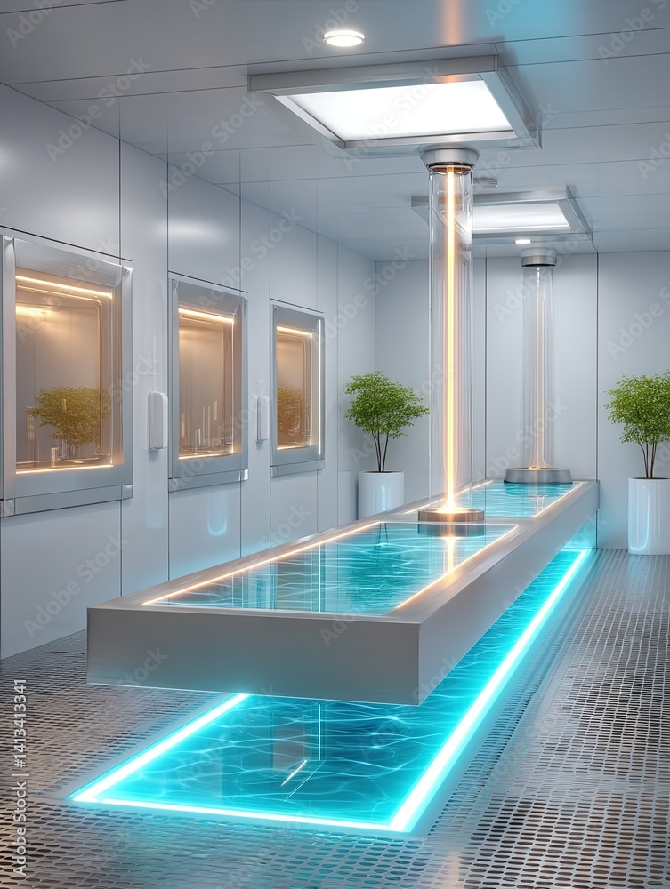Futuristic fusion reactor facilities energy design, Futuristic lab ...