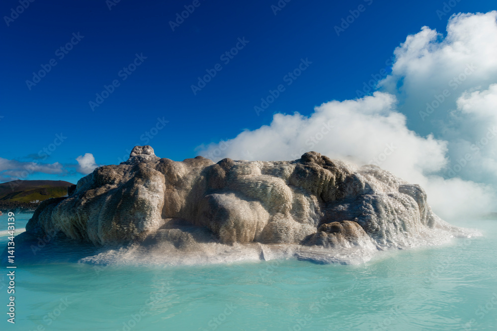 Reykjavik, Iceland. Geothermal view of basaltic salts at The Blue ...