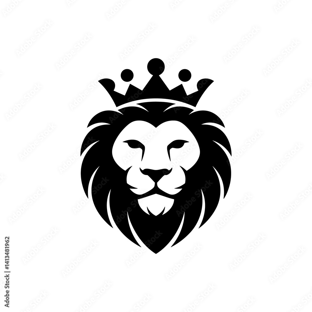 Lion head vector logo, Wild roaring lion king head tattoo set, Front ...