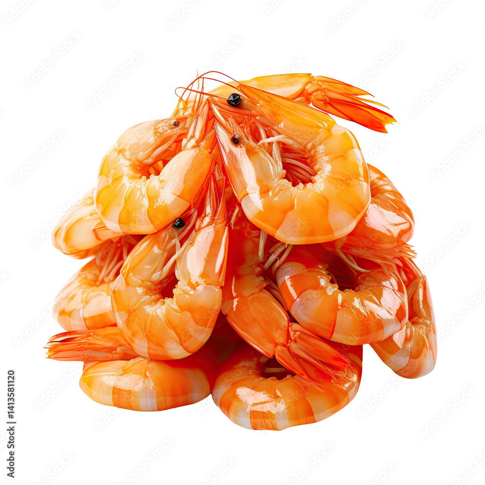 Realistic Cooked Shrimp on transparent background Stock Photo | Adobe Stock
