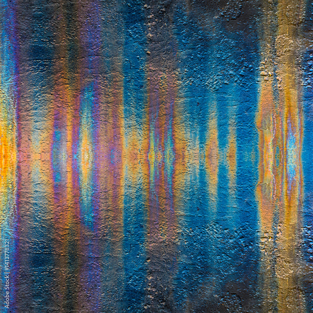 USA, Oregon, Fort Stevens State Park. Rust and streak patterns on WWI ...