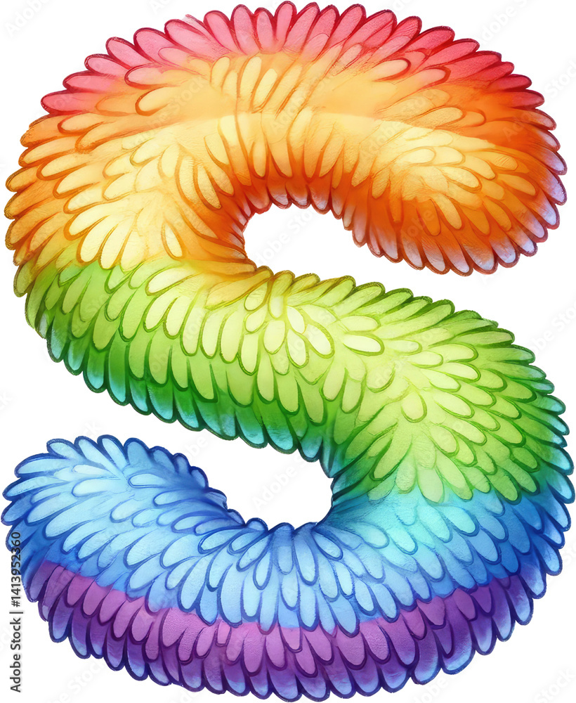 Stock-Illustration „Watercolor Pride Month Fluffy Rainbow Alphabet ...