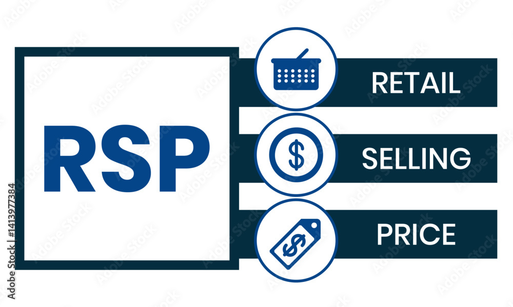 RSP - retail selling price. acronym business concept. vector ...