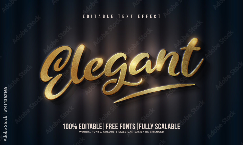 Luxury 3d gold text effect features shiny metal typography logo symbol ...