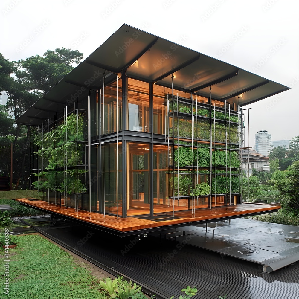Innovative rainwater harvesting house design urban environment modern ...