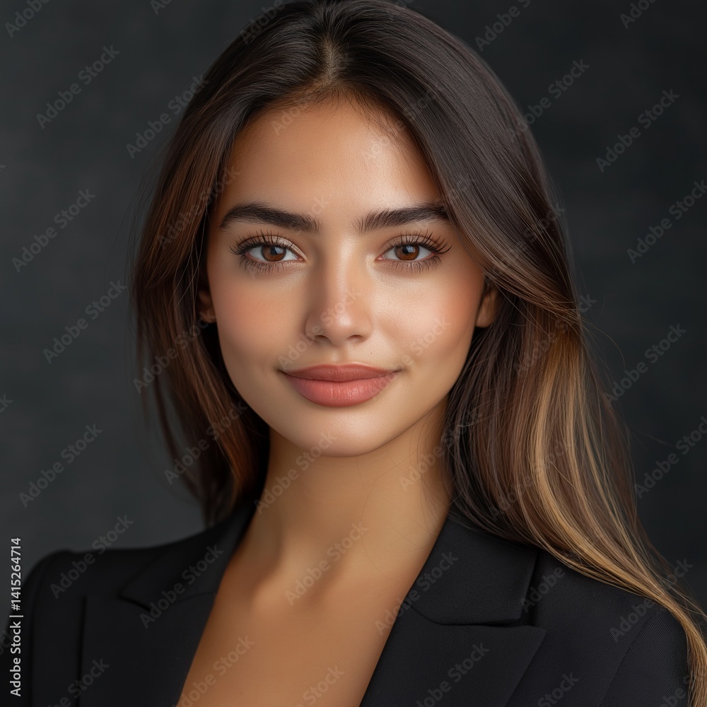 Photo Stock Hispanic female employee. ID photo, ID card, employee ID ...