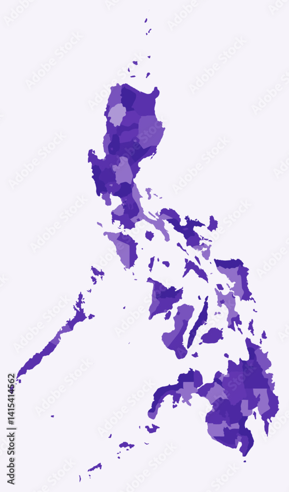 Vektor Map of the Philippines with regions. A simple country border map ...