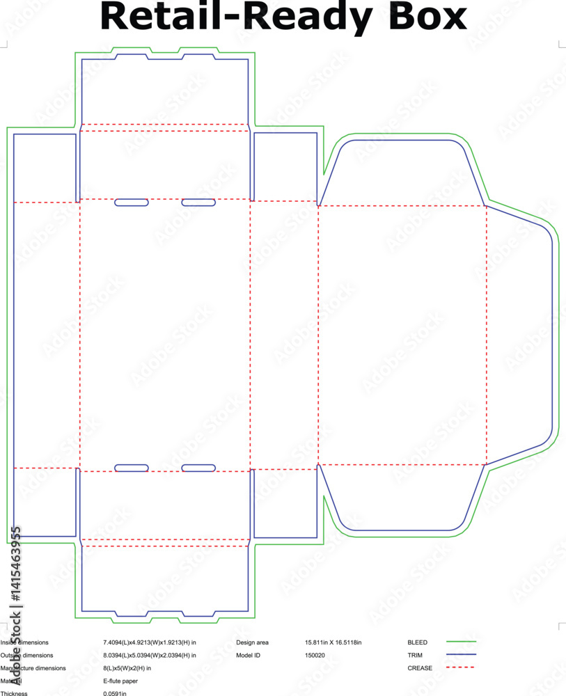 Retail ready product packaging box die cut template design layout for ...