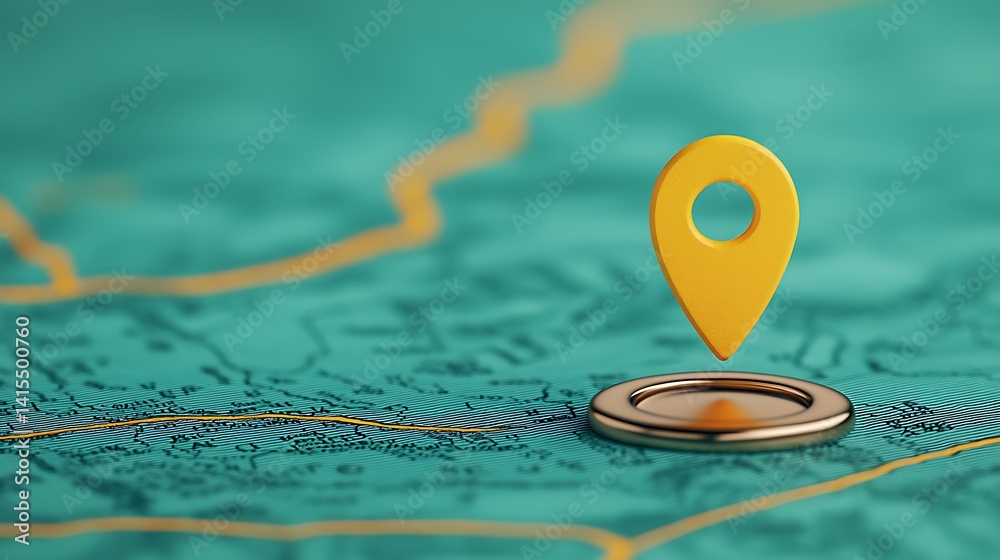 Navigating the Way: Golden Location Pinpointing a Specific Point on a ...