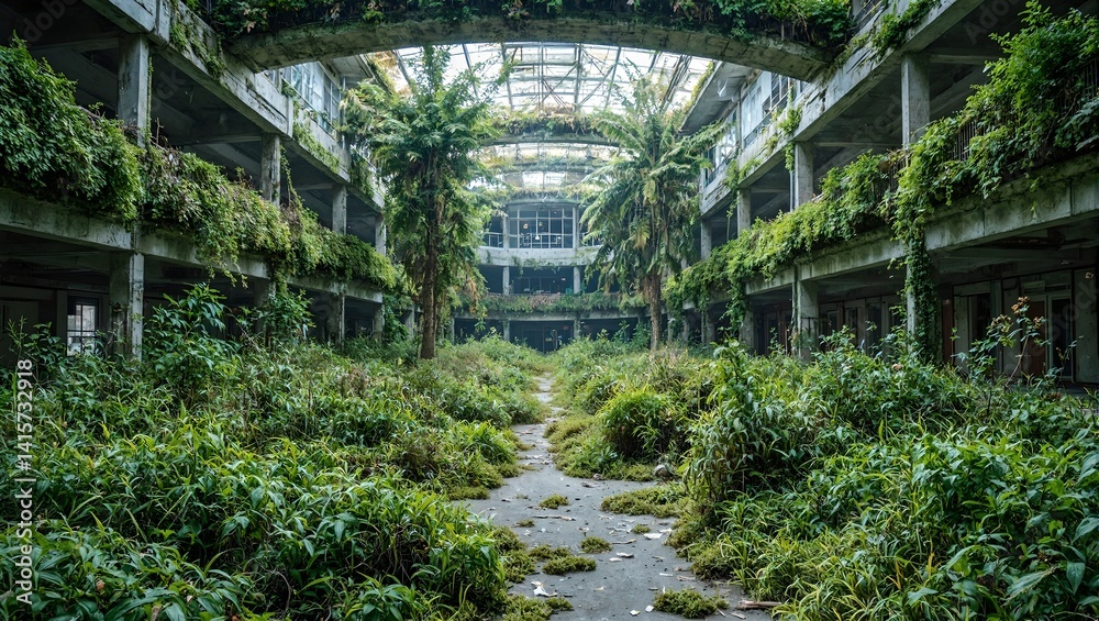 Explore the haunting beauty of nature reclaiming an abandoned shopping ...