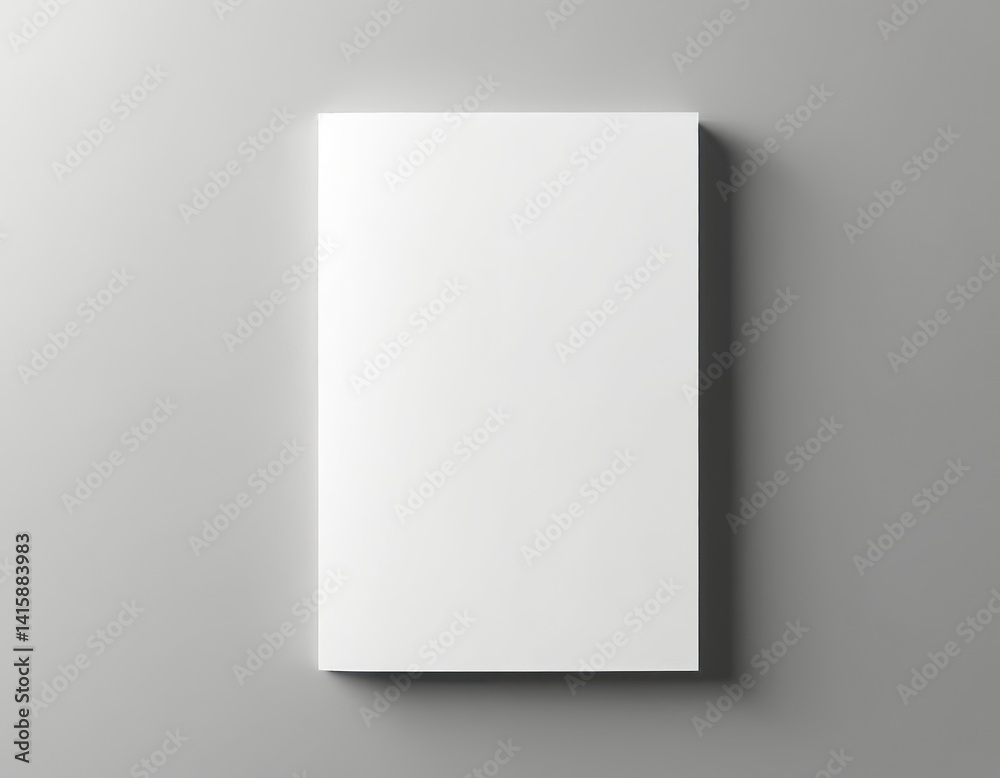 Foto de Stock Blank A3 paper mockup, white sheet with soft light and ...