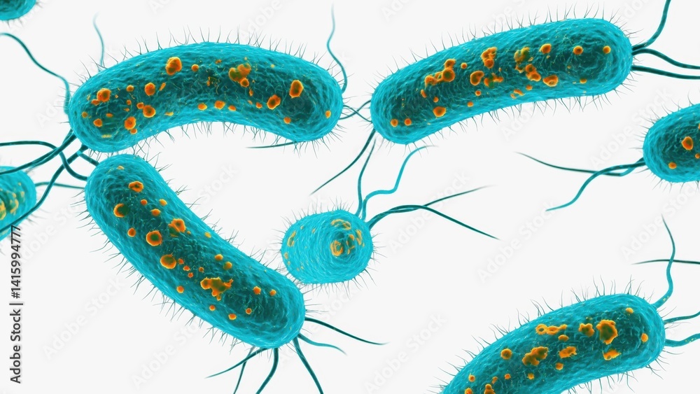 Ilustración de Stock An illustration of bacteria and viruses, depicting ...