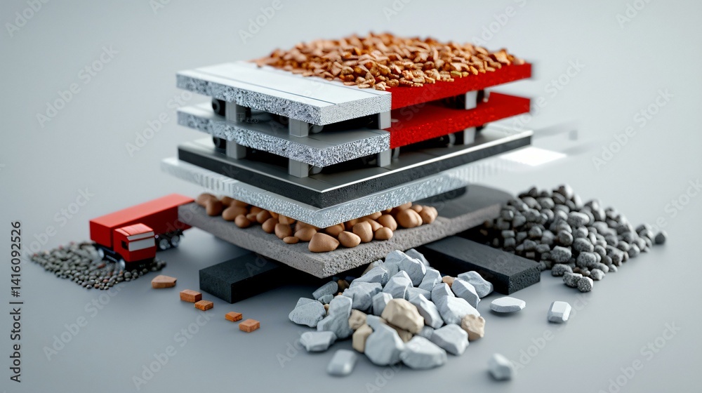 Cross-section diagram style image of the paving process showing ...