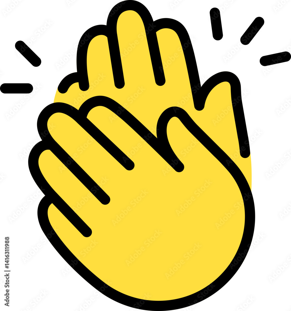 Clapping hands, congratulate, appreciation Cute Cartoon Hand Logo Icons ...