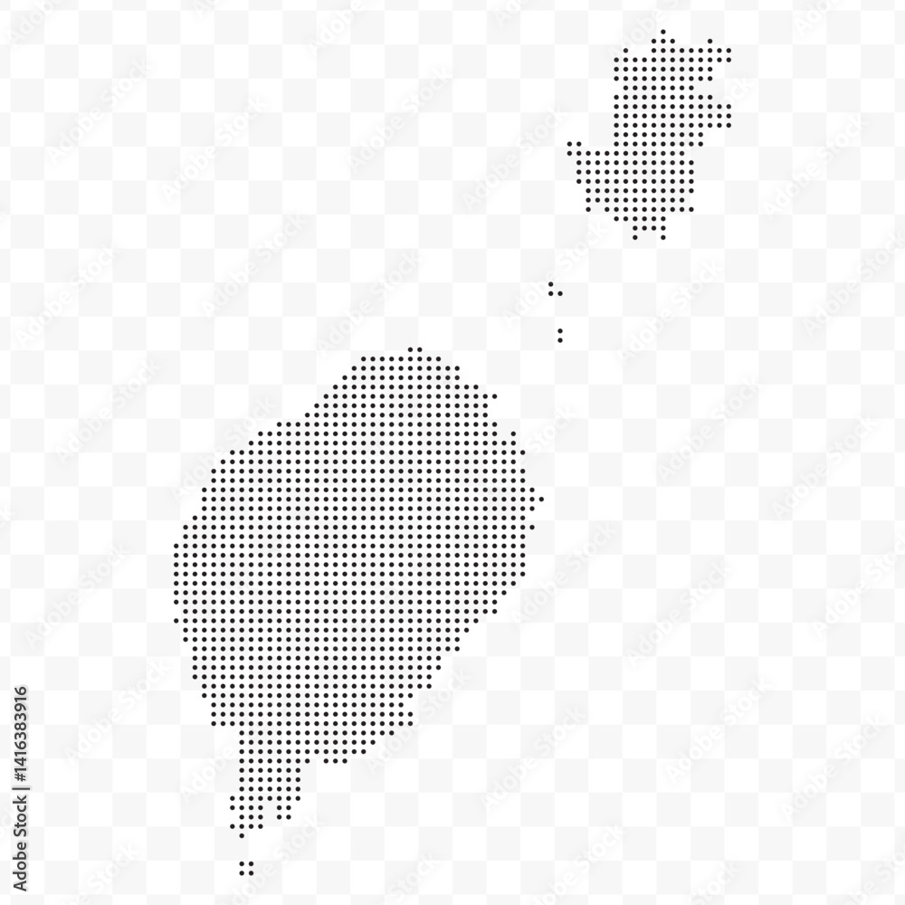 Vector Illustration of Dotted Map of Sao Tome and Principe in black on ...