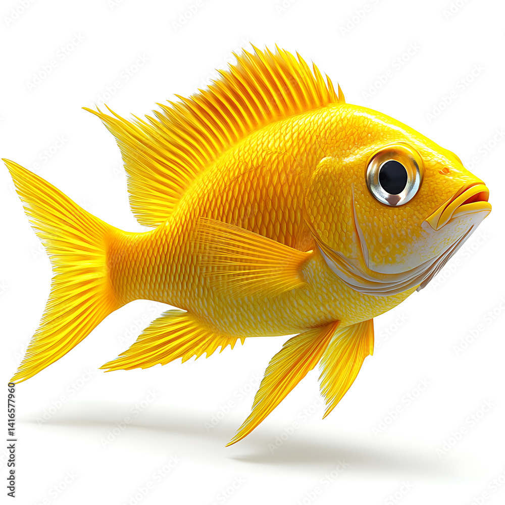 Beautiful golden fish detailed illustration isolated on white ...