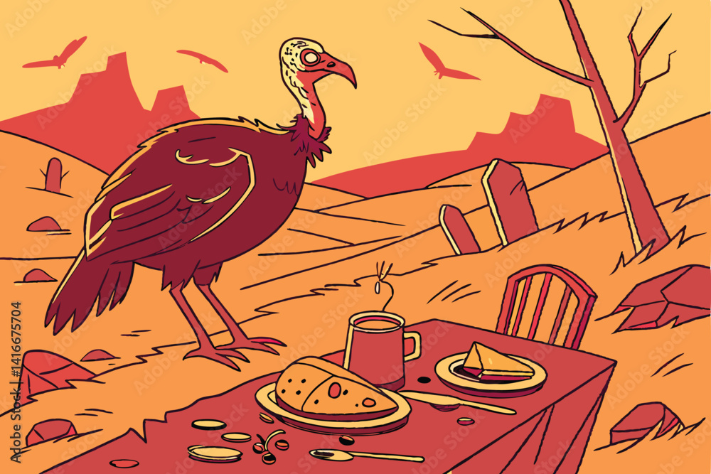 18 Thanksgiving apocalypse, giant mutant turkey, destroyed dinner table ...