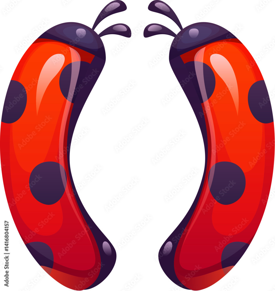 Ladybug font, cartoon insect punctuation brackets. Cute lady bug font ...