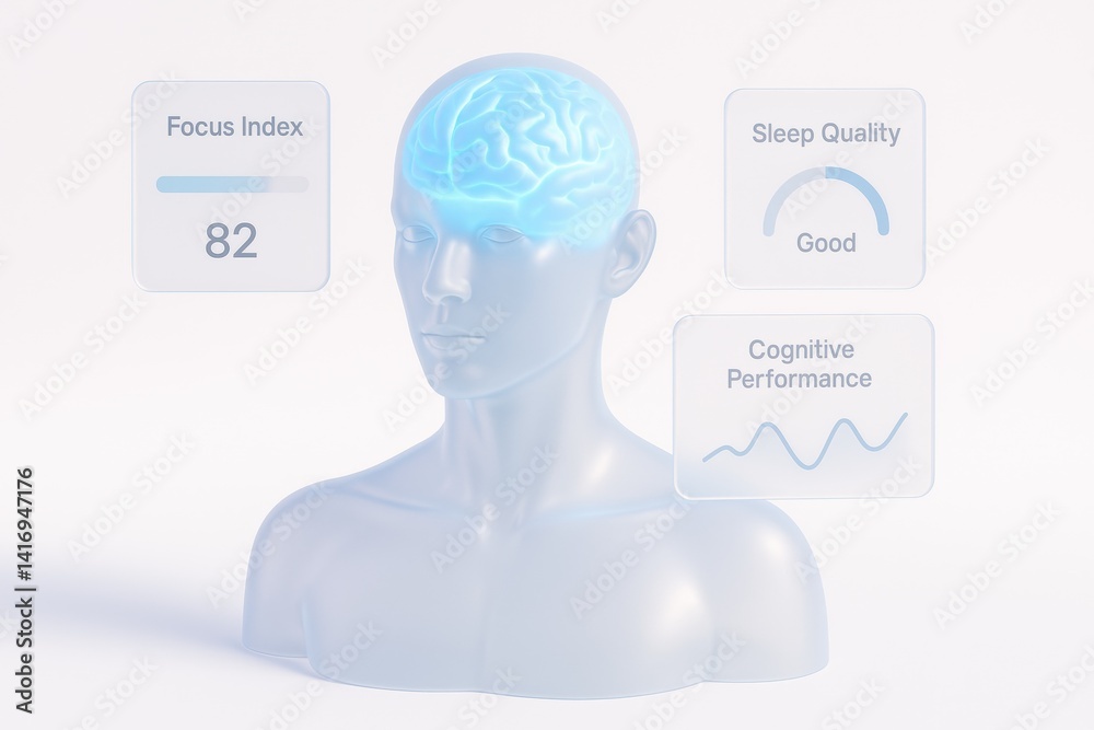 Human Brain Analysis: A modern display of a human figure overlaid with ...