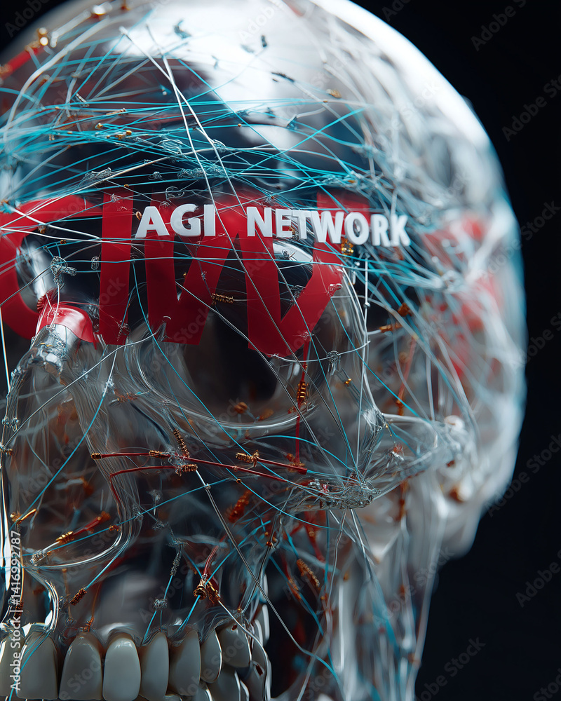 AGI intelligence system. Machine artificial. Robotics automation. Robot ...