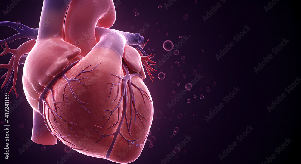 Human heart model for anatomical study. Heart circulatory system for ...