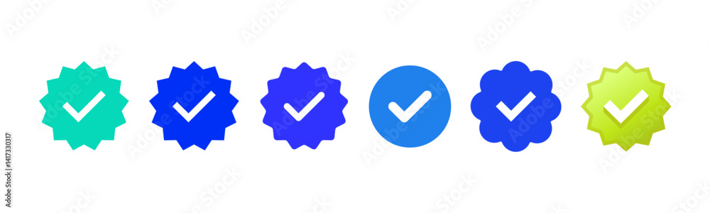 Vector icons representing check marks, success, approved, verified ...