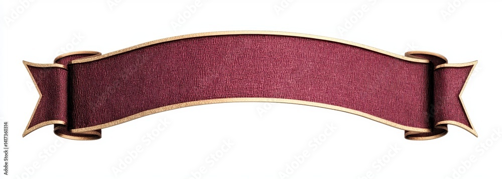 Elegant Vintage Maroon Ribbon Banner with Golden Edges Design Stock ...