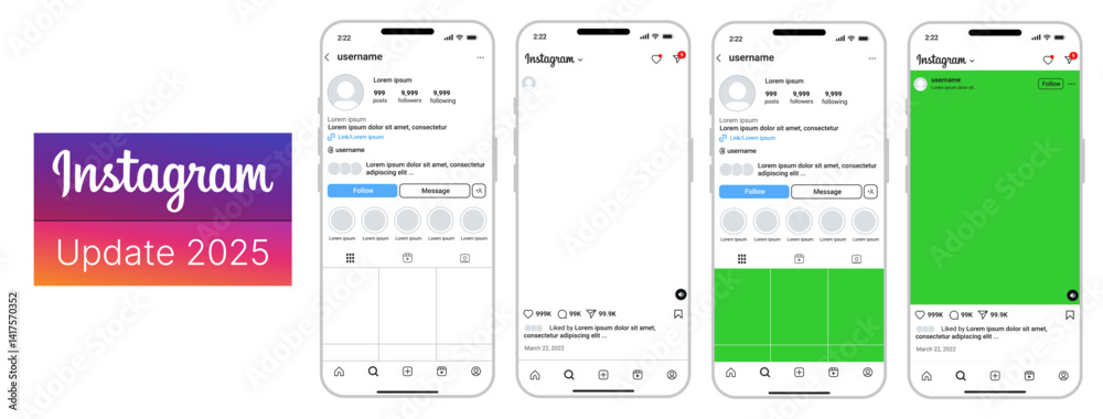 Instagram post mockup template with updated 2025 grid size. New ...