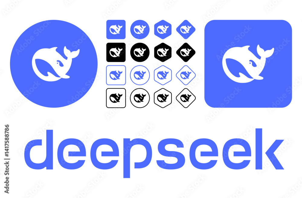 Deepseek logo icon logo set Png & vector. Deepseek logo transparent png ...