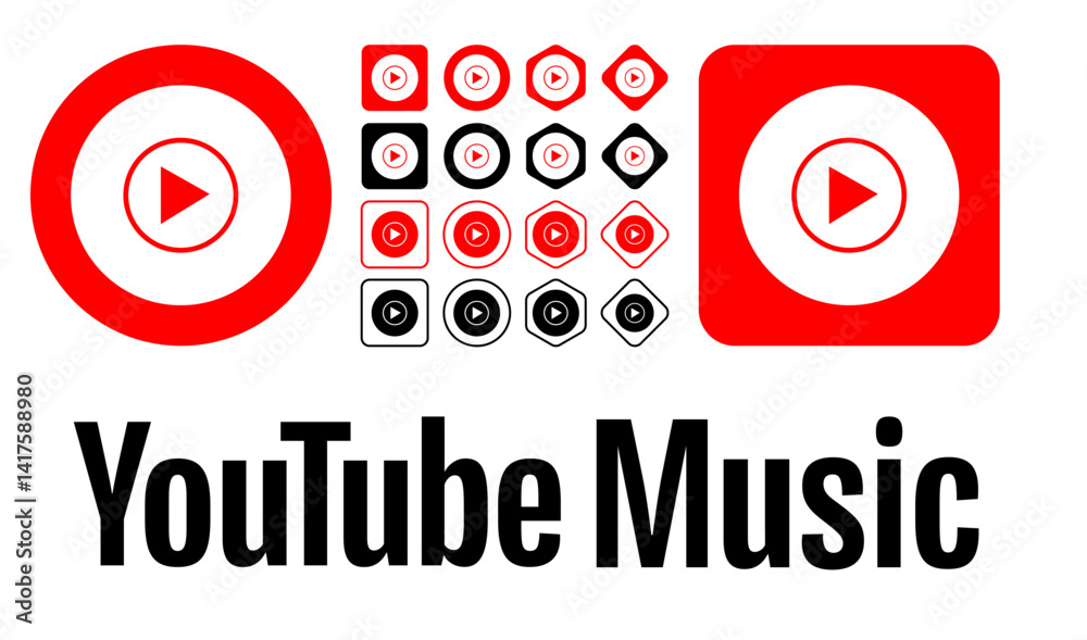 Vector de Stock Youtube Music logo icon logo set Png & vector. Youtube ...