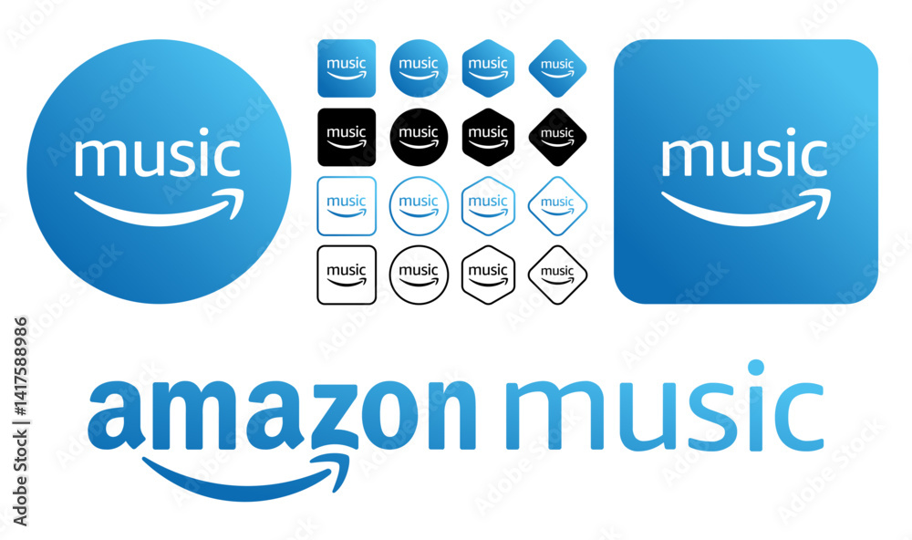 Amazon Music logo icon logo set Png & vector. Amazon Music logo ...