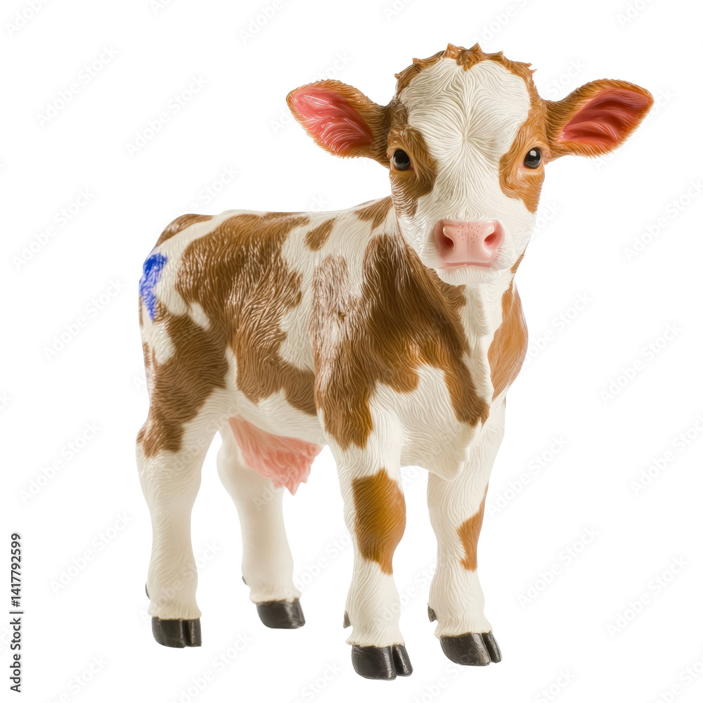 Cute realistic baby cow figurine sculpture detailed life-like model of ...