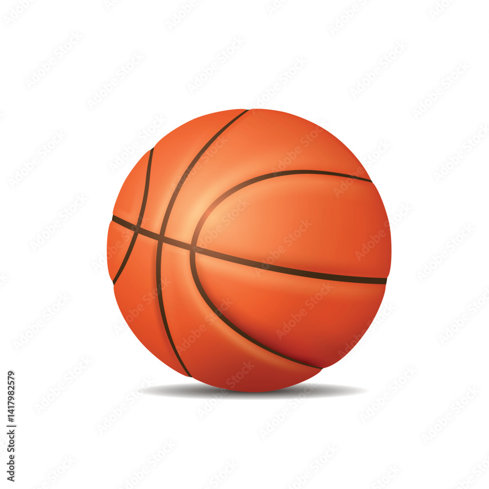 Basketball. 3D ball. Vector clipart isolated on white background. Stock ...