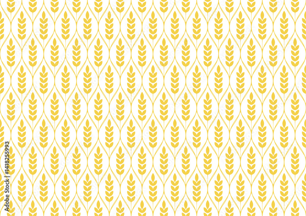Wheat pattern wallpaper. oat symbol. free space for text. rice sign ...