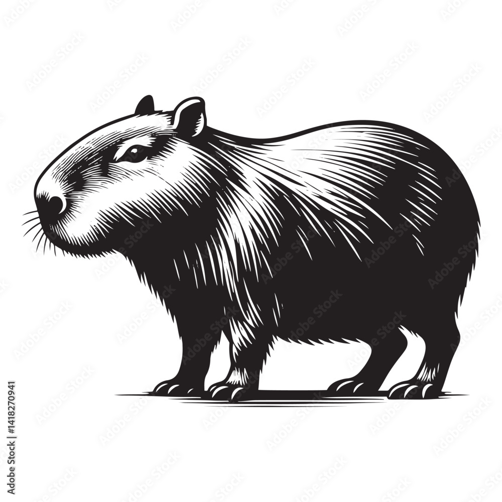 Gentle Giants of the Wetlands: A Charming Collection of Capybara Vector ...