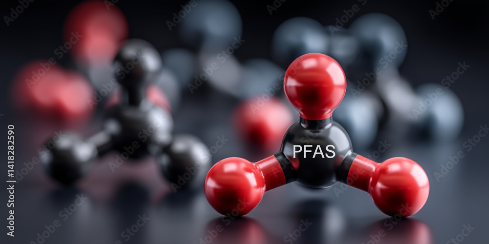 Chemical Structures of PFAS Molecules Against a Dark Background ...