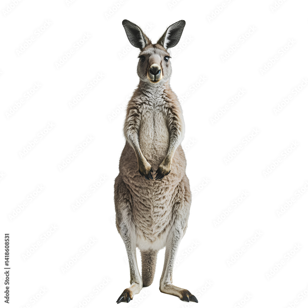 Standing Kangaroo Full Body Isolated on Transparent Background Stock ...