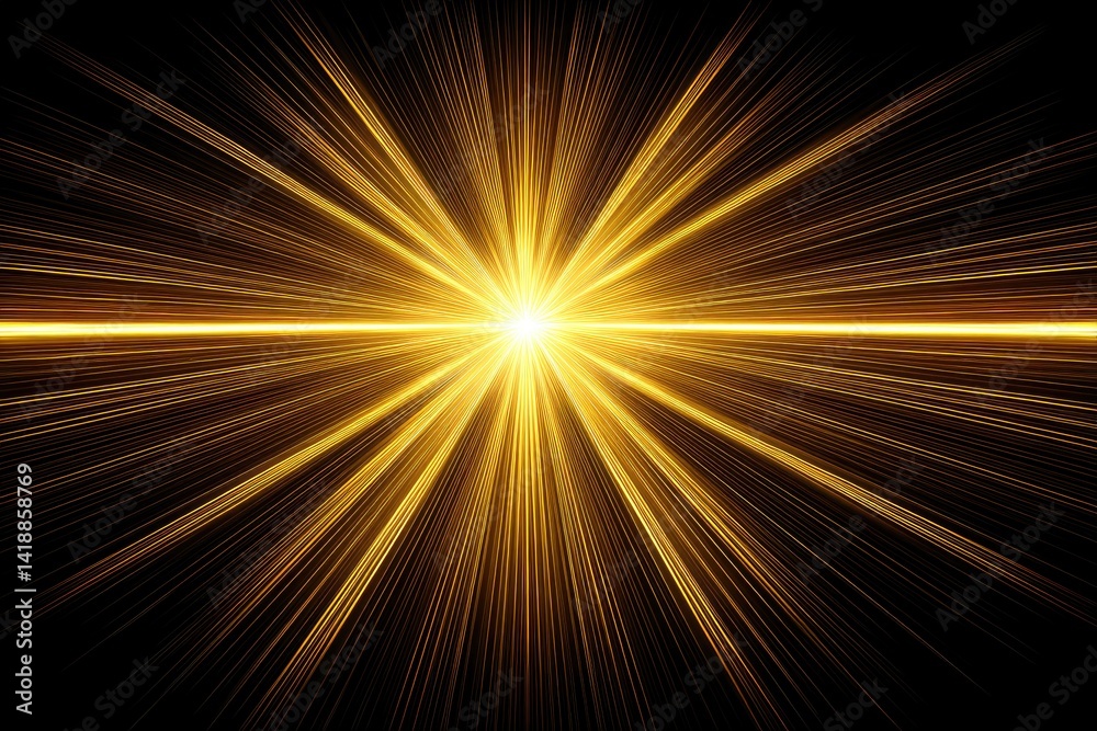 Radiant burst of gold rays Stock Photo | Adobe Stock