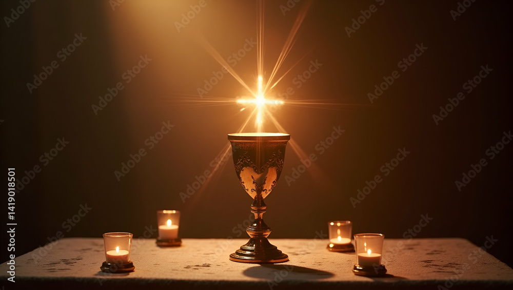 Stockillustrationen Sacred Communion: Striking Visual Composition of ...