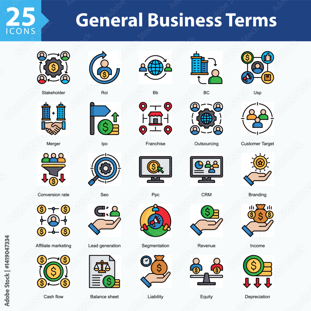 General Business Terms is a collection of icons in sheet format ...